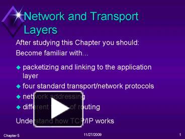 PPT – Network and Transport Layers PowerPoint presentation | free to ...