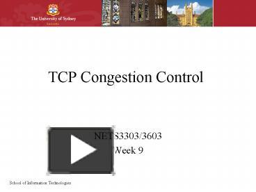 TCP Congestion Control presentation | free to view
