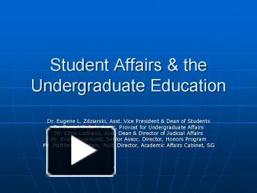 PPT – Student Affairs PowerPoint presentation | free to view - id ...