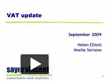VAT update presentation | free to view