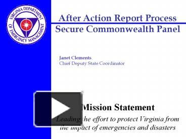 PPT – After Action Report Process Secure Commonwealth Panel PowerPoint ...