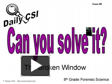 The Broken Window presentation | free to download