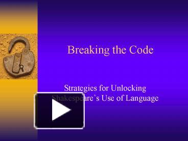 PPT – Breaking the Code PowerPoint presentation | free to view - id ...