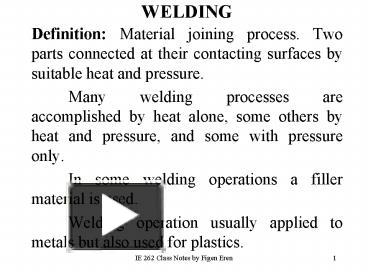 WELDING presentation | free to view