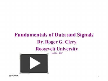 Fundamentals of Data and Signals presentation | free to view