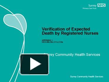 Verification of Expected Death by Registered Nurses APPENDIX 1' HCS c5b ...