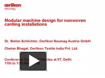 Modular machine design for nonwoven carding installations presentation ...