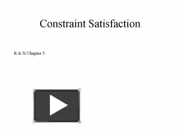 PPT – Constraint Satisfaction PowerPoint presentation | free to ...