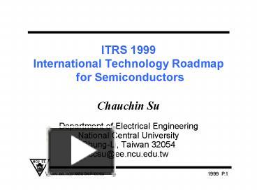 ITRS 1999 International Technology Roadmap for Semiconductors ...