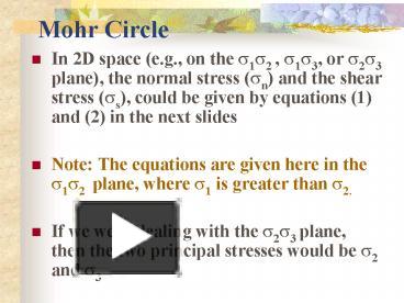 Mohr Circle presentation | free to view