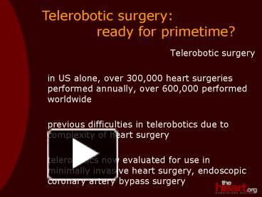 Telerobotic surgery presentation | free to view