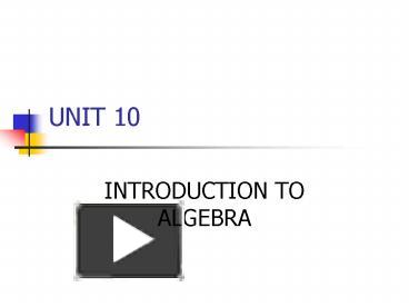 PPT – INTRODUCTION TO ALGEBRA PowerPoint presentation | free to view ...