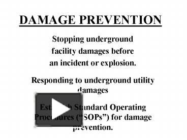 DAMAGE PREVENTION presentation | free to view