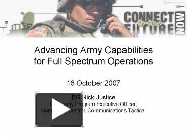 PPT – Advancing Army Capabilities for Full Spectrum Operations ...