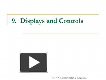 9. Displays and Controls presentation | free to download