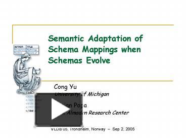 PPT – Semantic Adaptation of Schema Mappings when Schemas Evolve ...