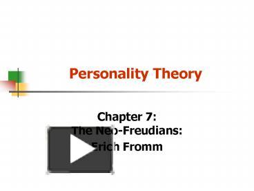 PPT – Personality Theory PowerPoint presentation | free to view - id ...