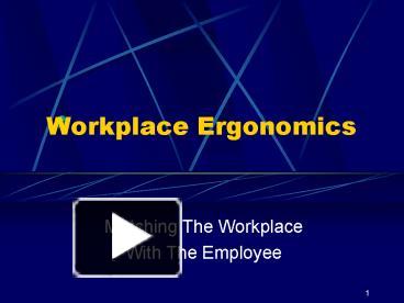 Workplace Ergonomics presentation | free to view