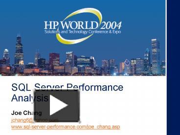 PPT – SQL Server Performance Analysis PowerPoint presentation | free to ...
