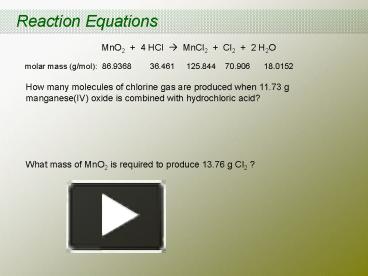 Reaction Equations presentation | free to view