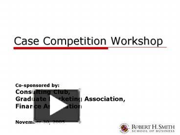 Case Competition Workshop presentation | free to download