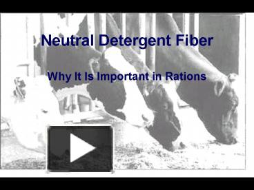 PPT – Neutral Detergent Fiber PowerPoint presentation | free to view ...