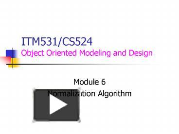 PPT – ITM531CS524 Object Oriented Modeling and Design PowerPoint ...