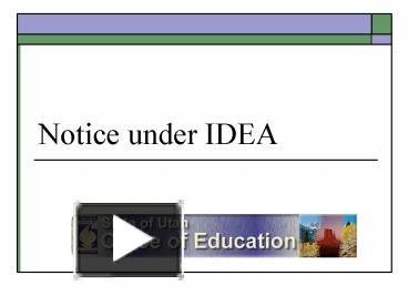 PPT – Notice under IDEA PowerPoint presentation | free to view - id ...