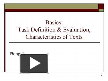 Basics: Task Definition presentation | free to view
