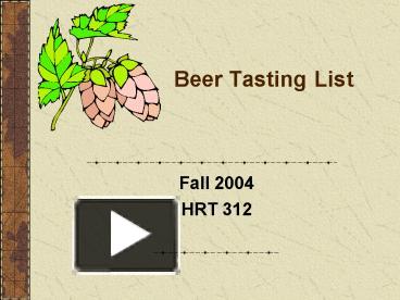 PPT – Beer Tasting List PowerPoint presentation | free to view - id ...