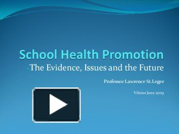 School Health Promotion presentation | free to view