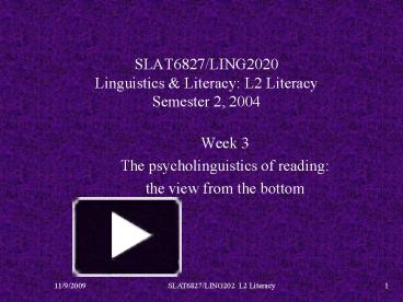 PPT – SLAT6827LING2020 Linguistics PowerPoint presentation | free to ...