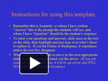 PPT – Instructions for using this template' PowerPoint presentation ...