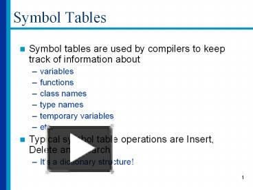 Symbol Tables presentation | free to download