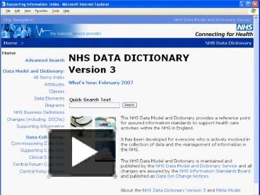 PPT – NHS Data Model and Dictionary Service Open Day PowerPoint ...