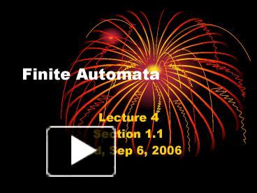 Finite Automata presentation | free to view
