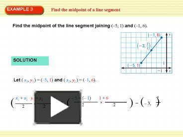 Find the midpoint of a line segment presentation | free to view