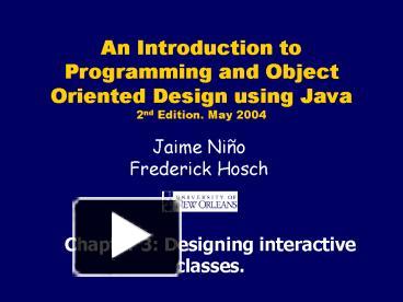 PPT – Chapter 3: Designing interactive classes' PowerPoint presentation ...