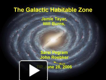 PPT – The Galactic Habitable Zone PowerPoint presentation | free to ...