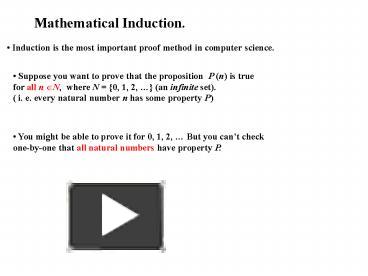 Mathematical Induction. presentation | free to download