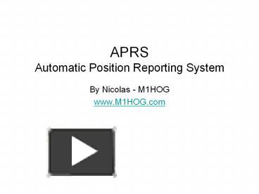 PPT – APRS Automatic Position Reporting System PowerPoint presentation ...