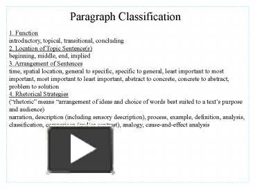 Paragraph Classification presentation | free to view