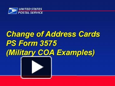 PPT – Change of Address Cards PS Form 3575 PowerPoint presentation ...