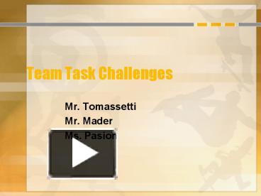Team Task Challenges presentation | free to view