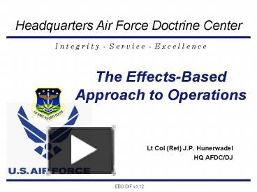 The EffectsBased Approach to Operations presentation | free to view
