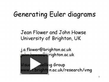 PPT – Generating Euler diagrams PowerPoint presentation | free to view ...