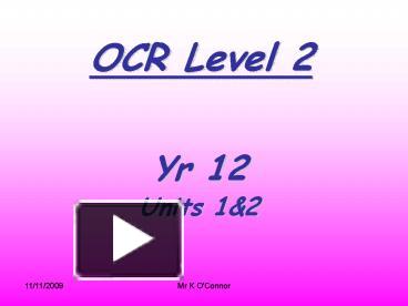 OCR Level 2 presentation | free to view