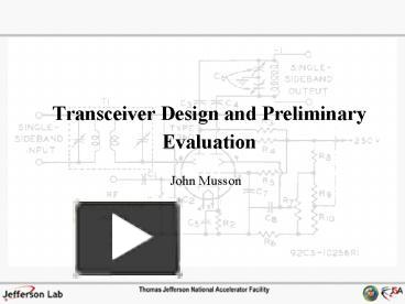 PPT – Transceiver Design and Preliminary Evaluation PowerPoint ...