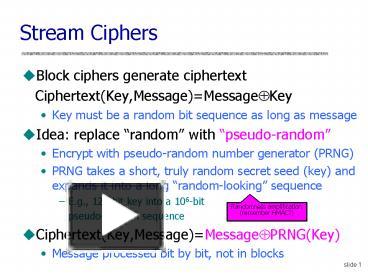 PPT – Stream Ciphers PowerPoint presentation | free to download - id ...