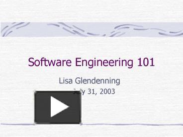 PPT – Software Engineering 101 PowerPoint presentation | free to view ...